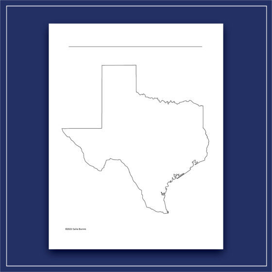 Free Texas Map Printable for State Studies | A Quiet Simple Life