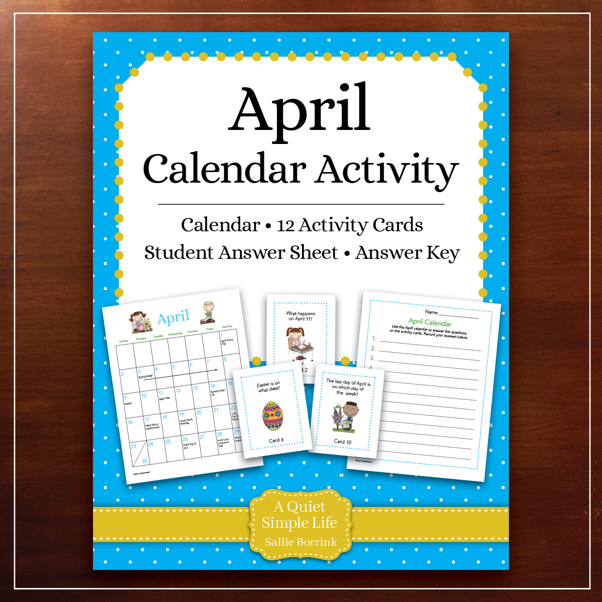 Free April Calendar Skills Printable Activity for Kids | A Quiet Simple ...