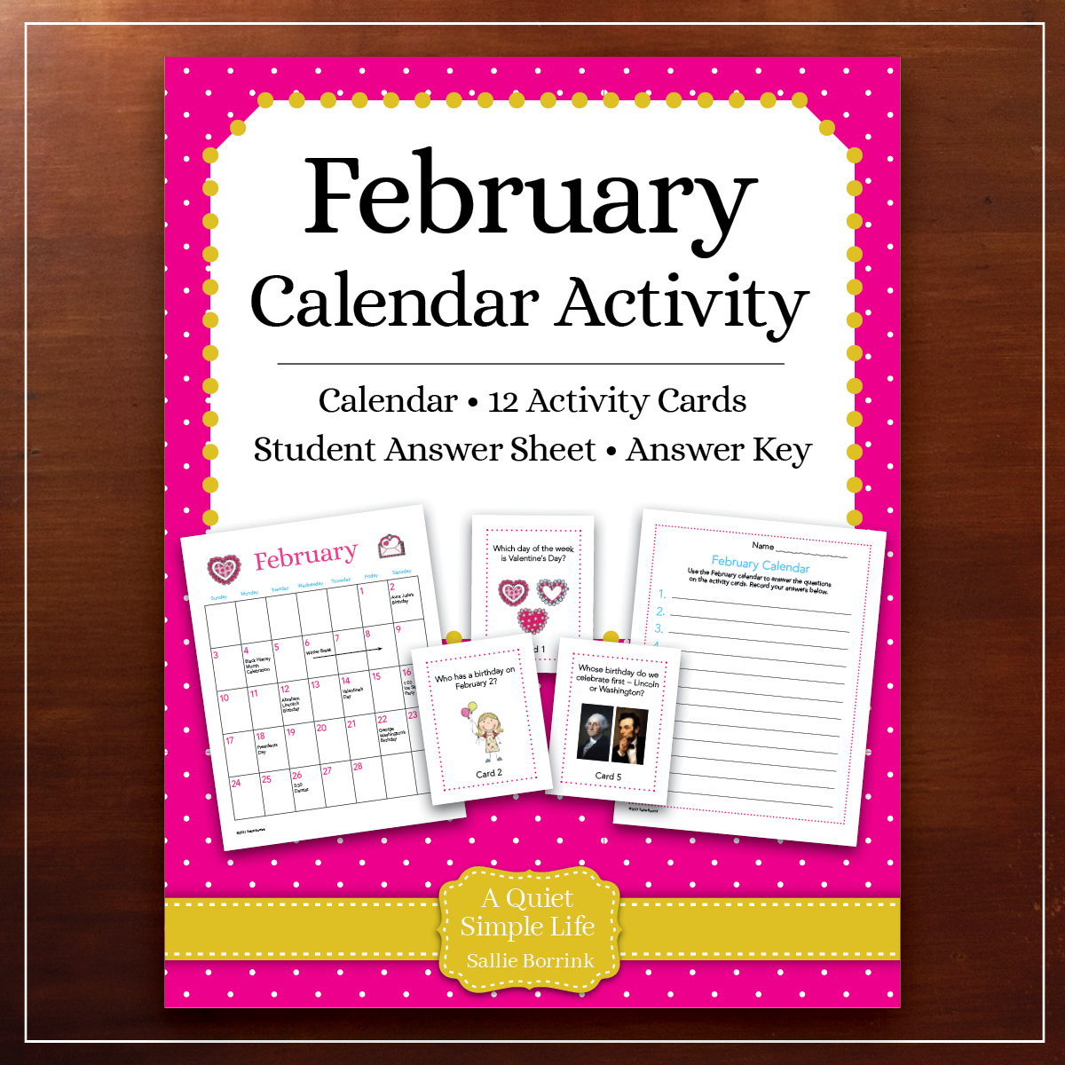 Free February Calendar Printable Activity for Kids | A Quiet Simple Life